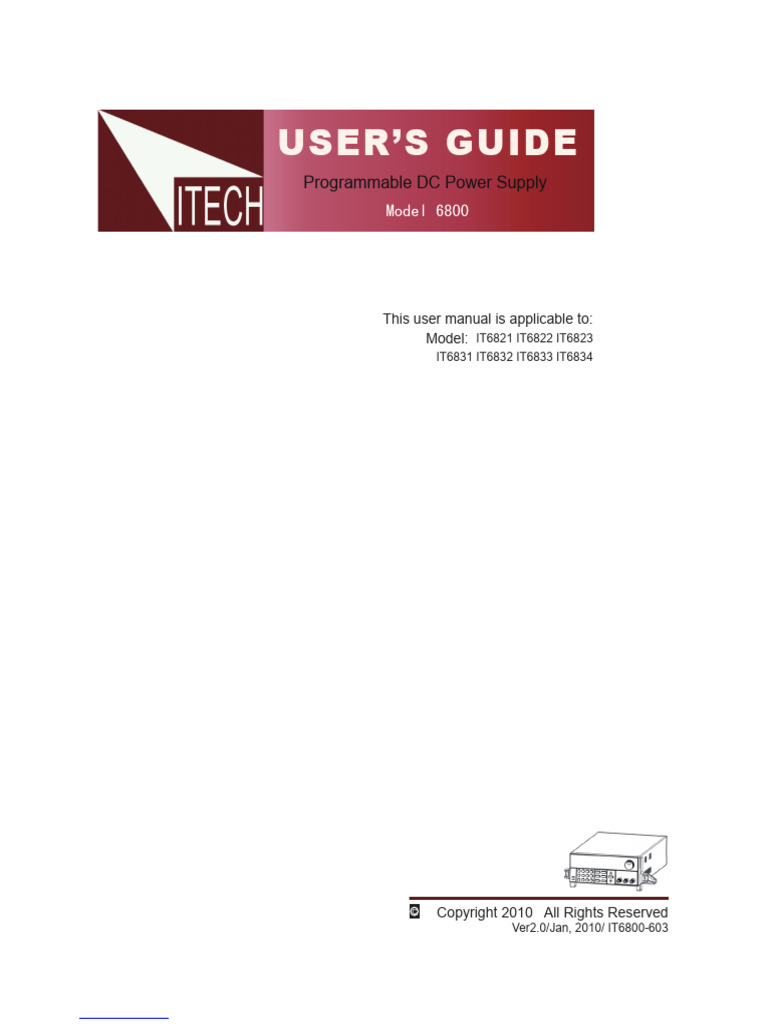 Itech - 6800 - DC Power Supply | PDF | Power Supply | Safety