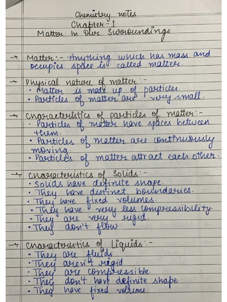 Science Notes Lesson Matter In Our Surrounding Pdf