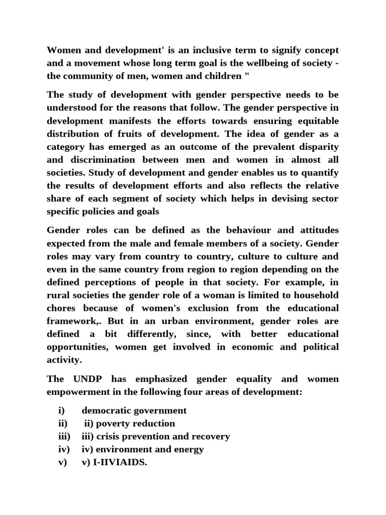 Gender and Development Notes | PDF | Labour Economics | Gender