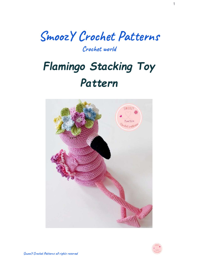 Flamingo Stacking Toy Crochet Pattern | PDF | Crochet | Woven Fabrics