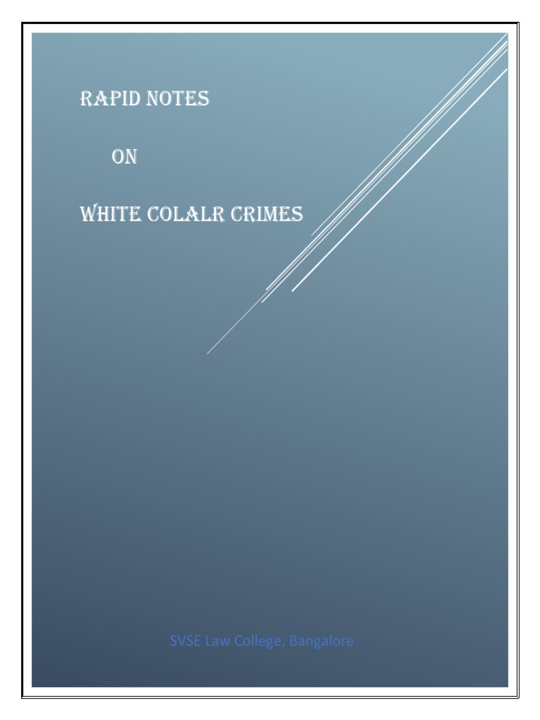 Understanding White Collar Crimes in India | PDF | Corruption | Crimes