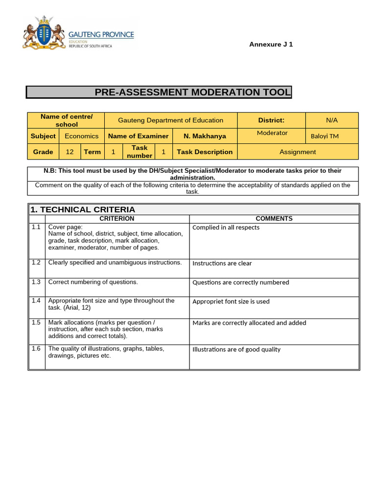 Pre Moderation Tool Annexure - J1 ASSG 2025 | PDF | Bias | Cognition