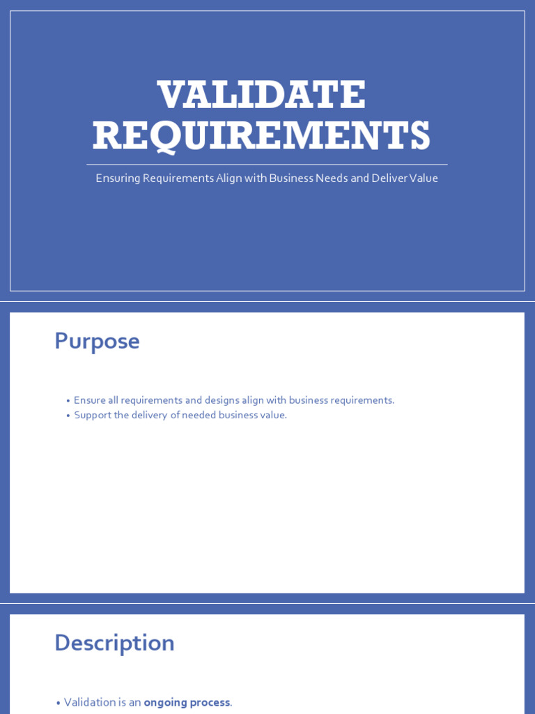 BSA KT - Validate Requirements | PDF