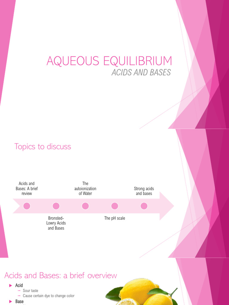 Aqueous Equilibrium - Acids and Bases | PDF | Acid | Ph