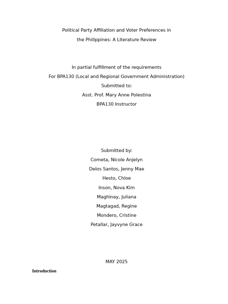 Political Party Affiliation | PDF | Political Parties | Elections