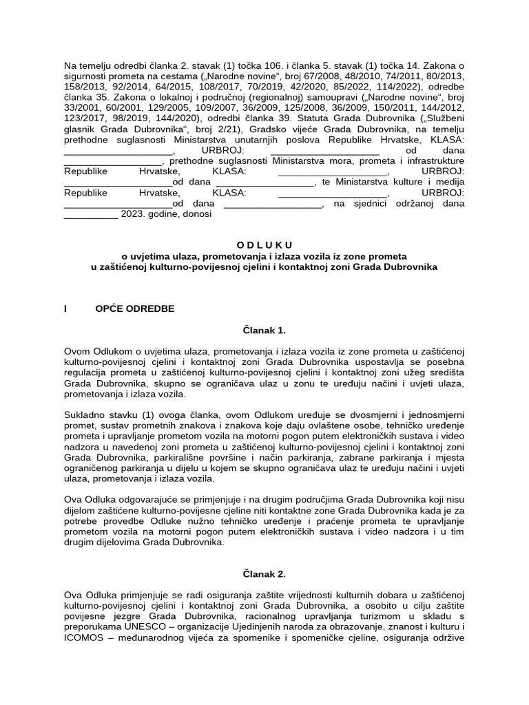 Odluka Promet Oko Grada | PDF