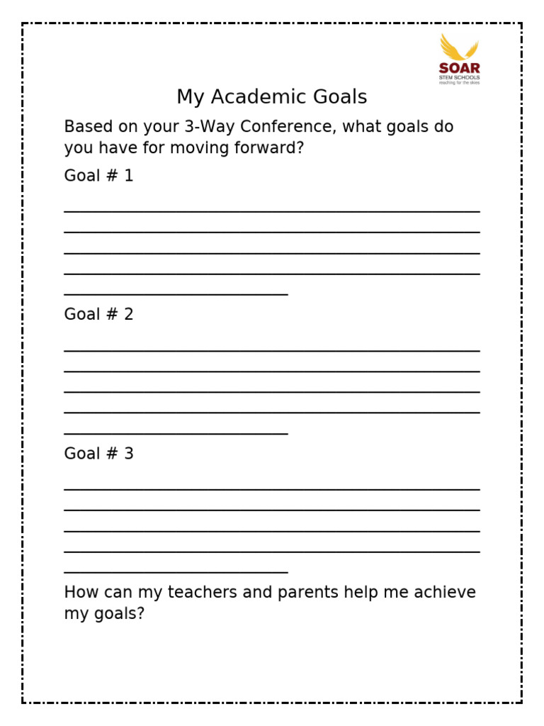 My Academic Goals - GR 4-5 | PDF