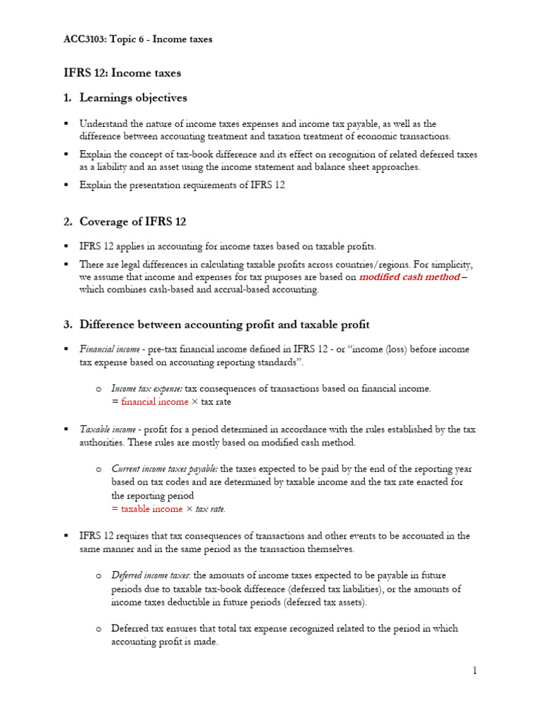 IFRS 12 - Income Taxes - Solutions | PDF | Expense | Tax Deduction