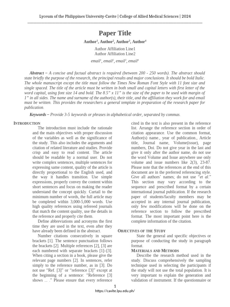 Research Paper Guidelines for LPU-Cavite | PDF | Citation | Writing