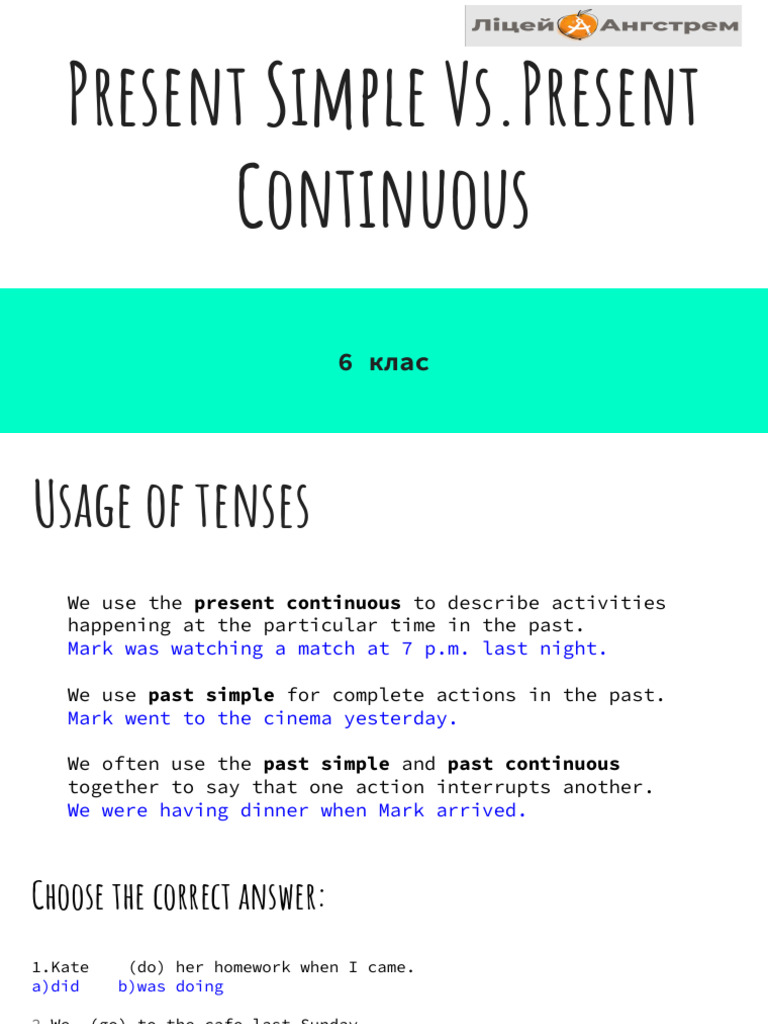 Present simple vs Present continious | PDF
