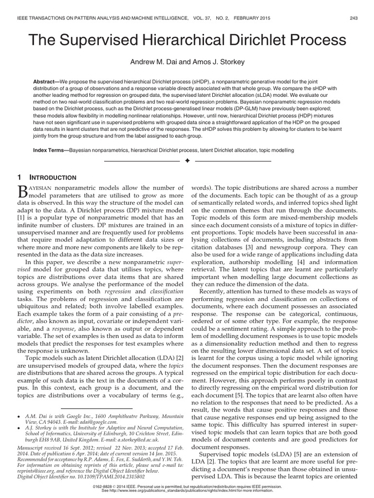 The_Supervised_Hierarchical_Dirichlet_Process | PDF | Linear Regression | Regression Analysis