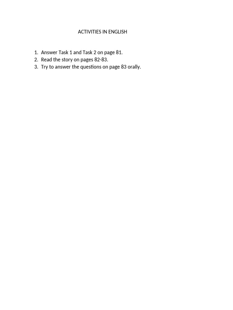 English Activities | PDF