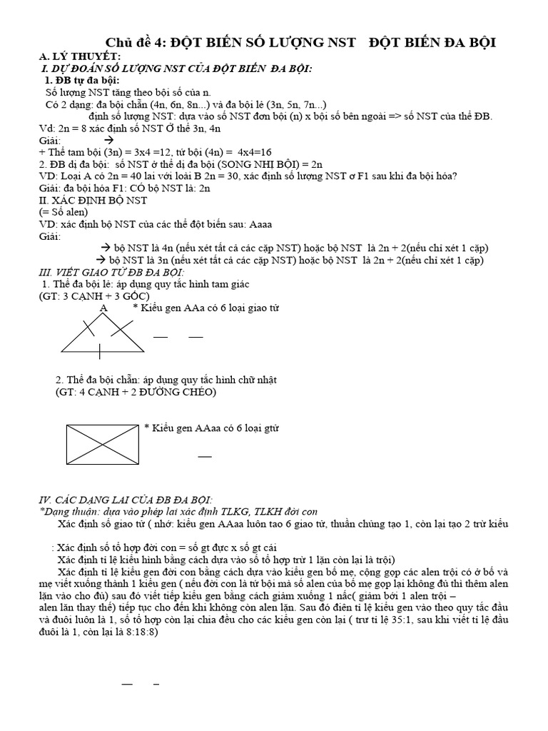 FILE - 20211005 - 174955 - Chủ đề 4 ĐÔT BIÊN SO LƯƠNG NST - HS | PDF