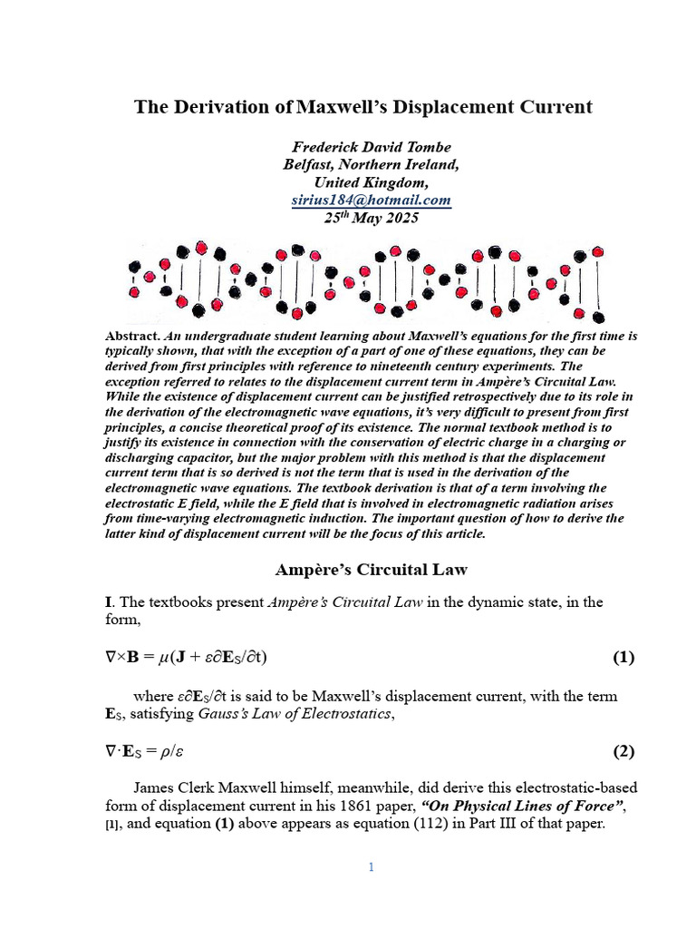 The Derivation of Maxwell's Displacement Current | PDF ...