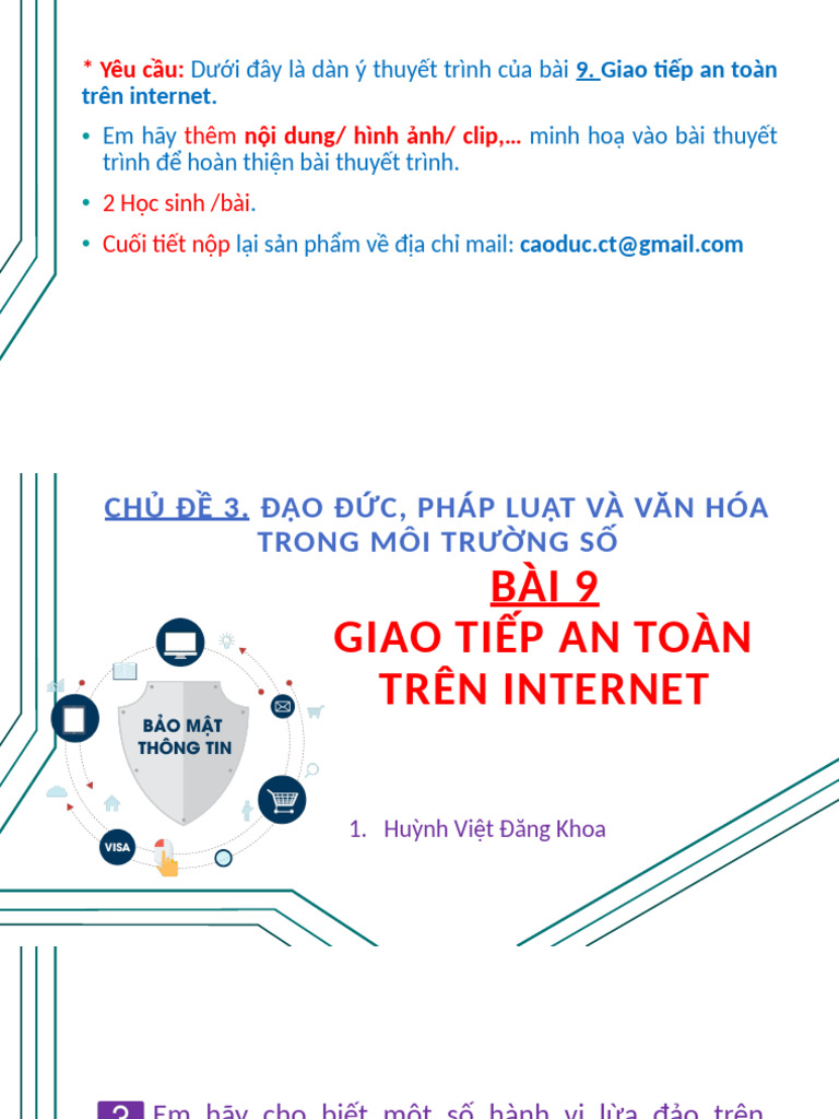 Bài 9. Giao Tiep An Toan Tren Internet (1) 2 | PDF