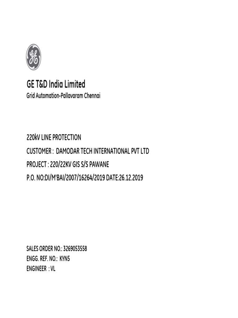 220kV Line Protection for Damodar Tech | PDF | Relay | Switch