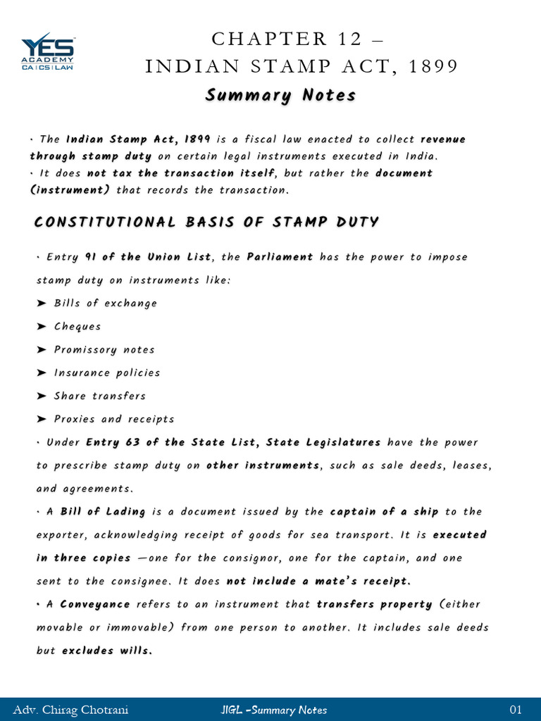 Stamp Act Summary Notes PDF | PDF