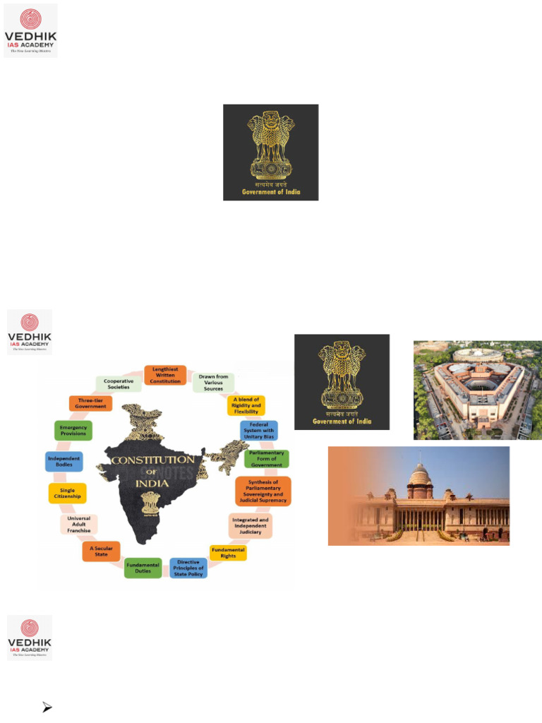 Major Features of Indian Constitution Watermark | PDF | Constitution ...