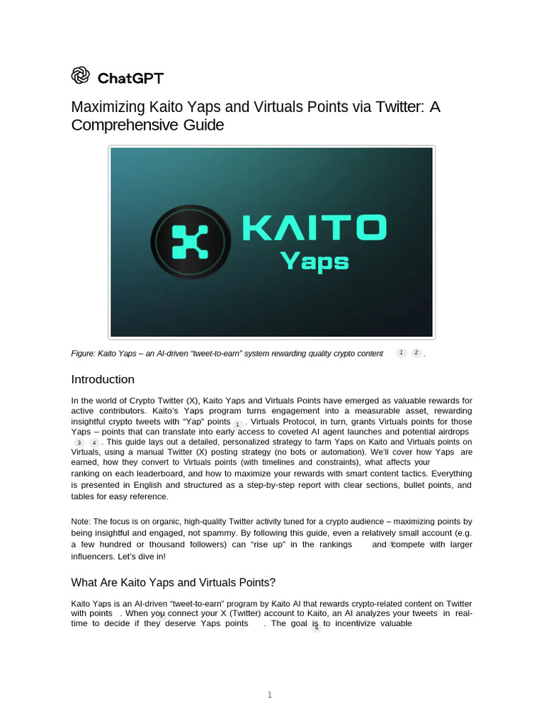 Maximizing Kaito Yaps and Virtuals Points Via Twitter - A Comprehensive Guide | PDF | Hashtag ...