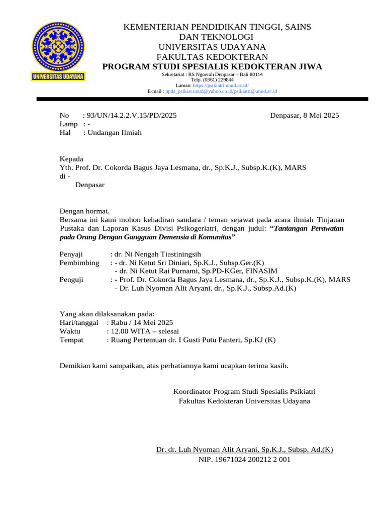 Undangan Ilmiah Div. Geri | PDF