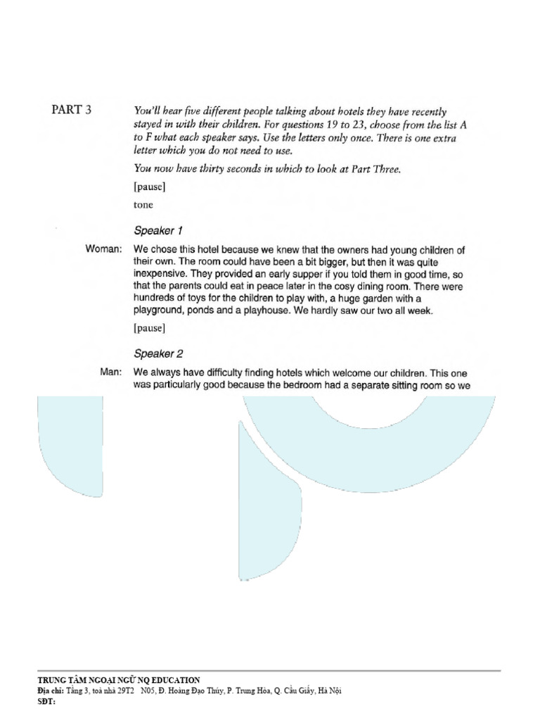 9b q1 l3 Listening HW Key | PDF