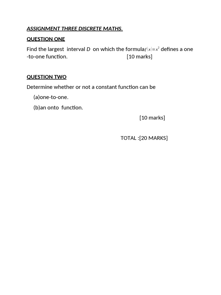 Assignment Three Discrete Maths. | PDF