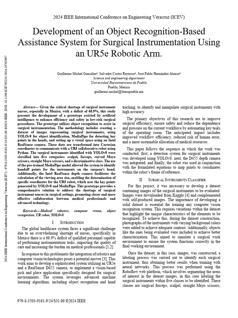 Development of An Object Recognition-Based Assistance System For Surgical Instrumentation Using ...