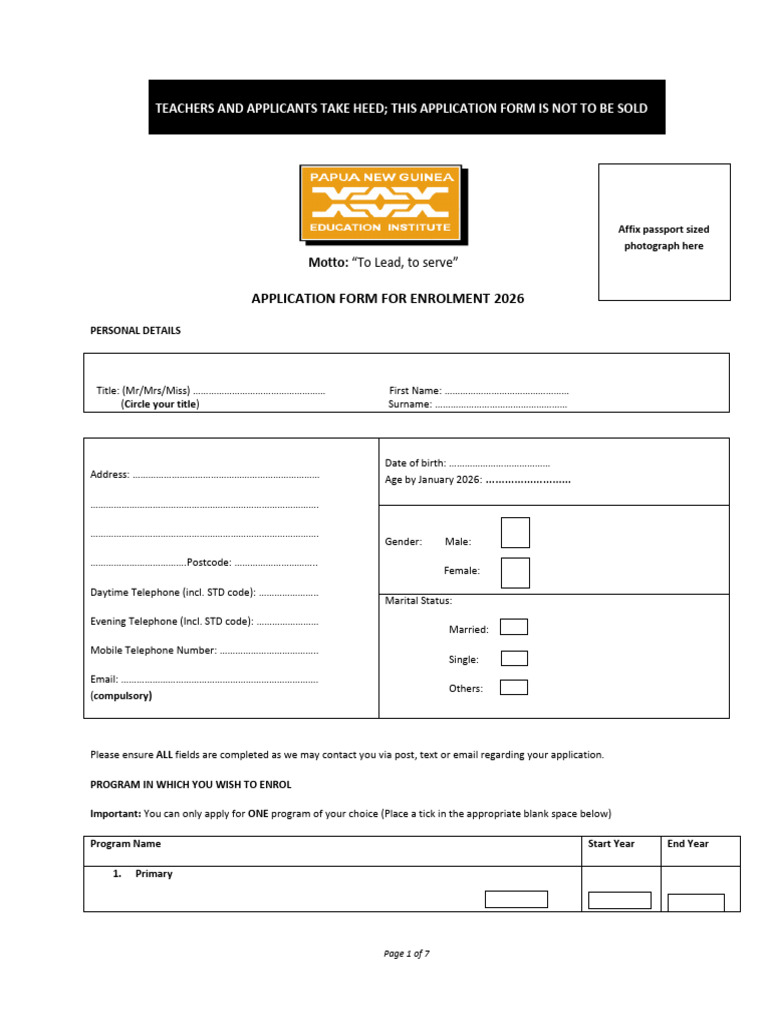 Revised Copy of Application Form 2026 | PDF | Vocational Education | Diploma