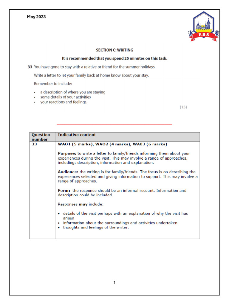 May 2023 - Writing Sample | PDF