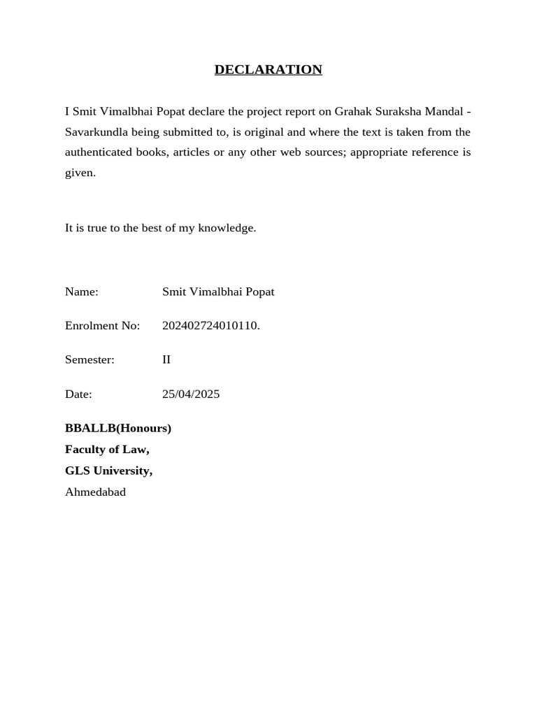 Declaration NGO GLSU | PDF