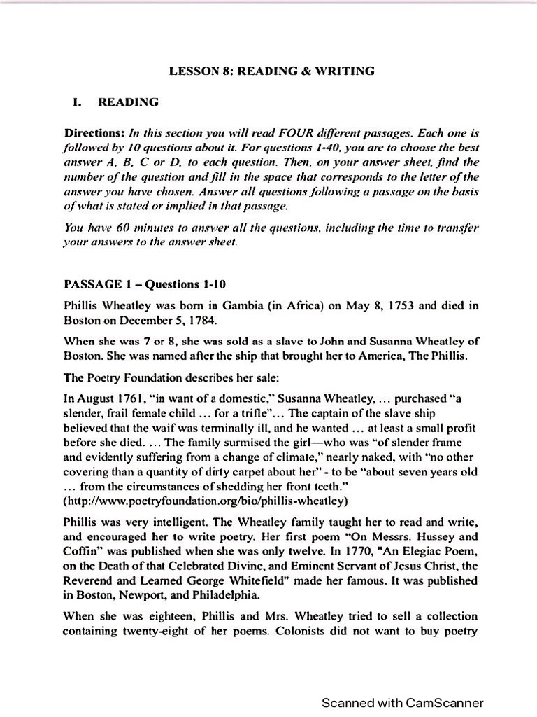 b8 Test Reading Và Writing | PDF