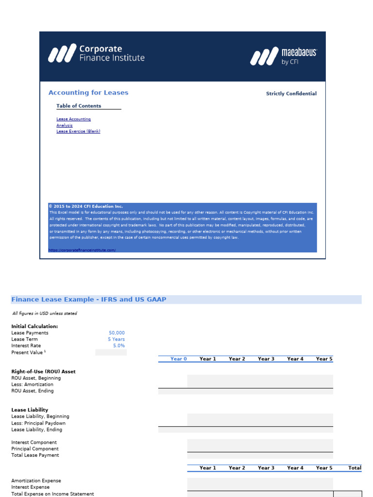 Lease Accounting Template Overview | PDF | Expense | Leverage (Finance)