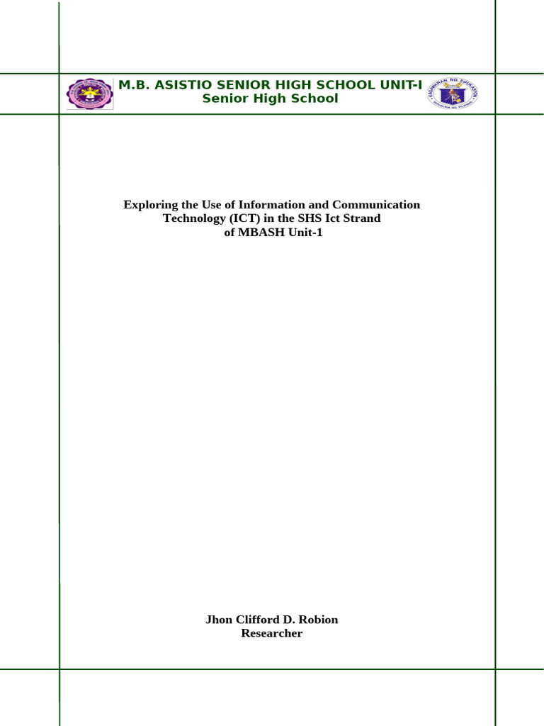 ICT Integration in MBASHS Senior High | PDF | Information And ...