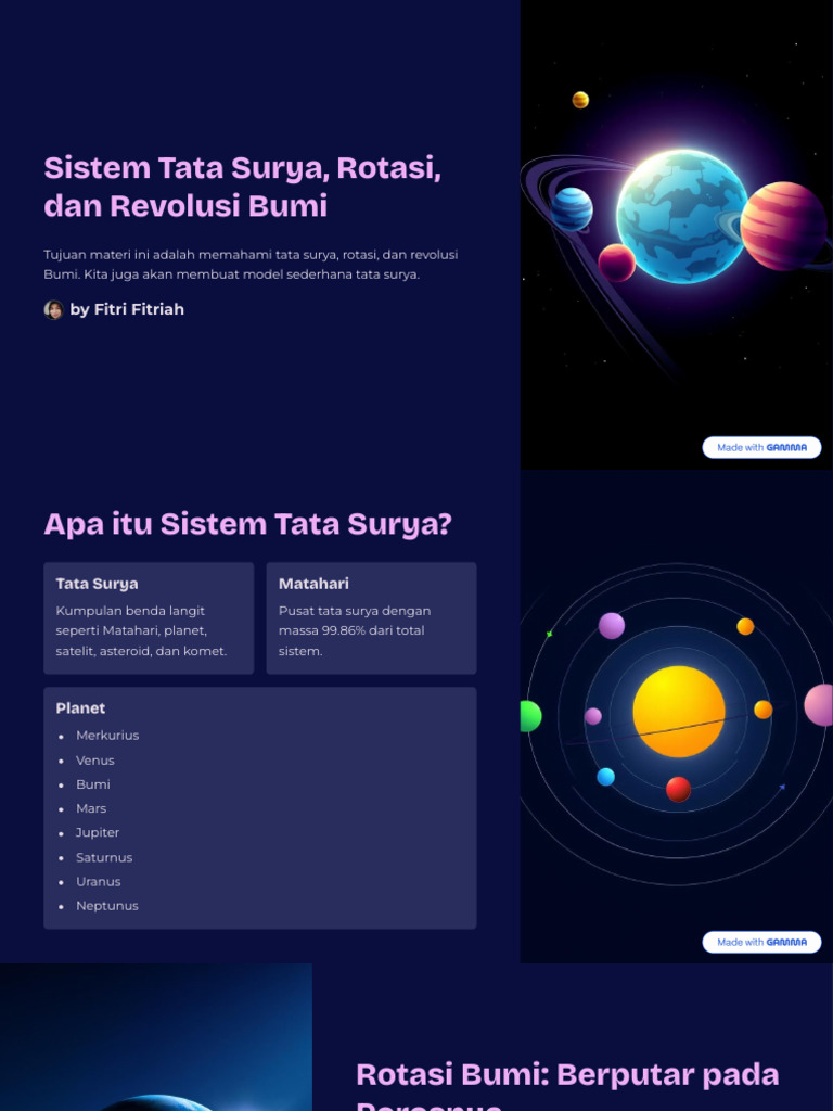 Sistem Tata Surya Rotasi Dan Revolusi Bumi | PDF