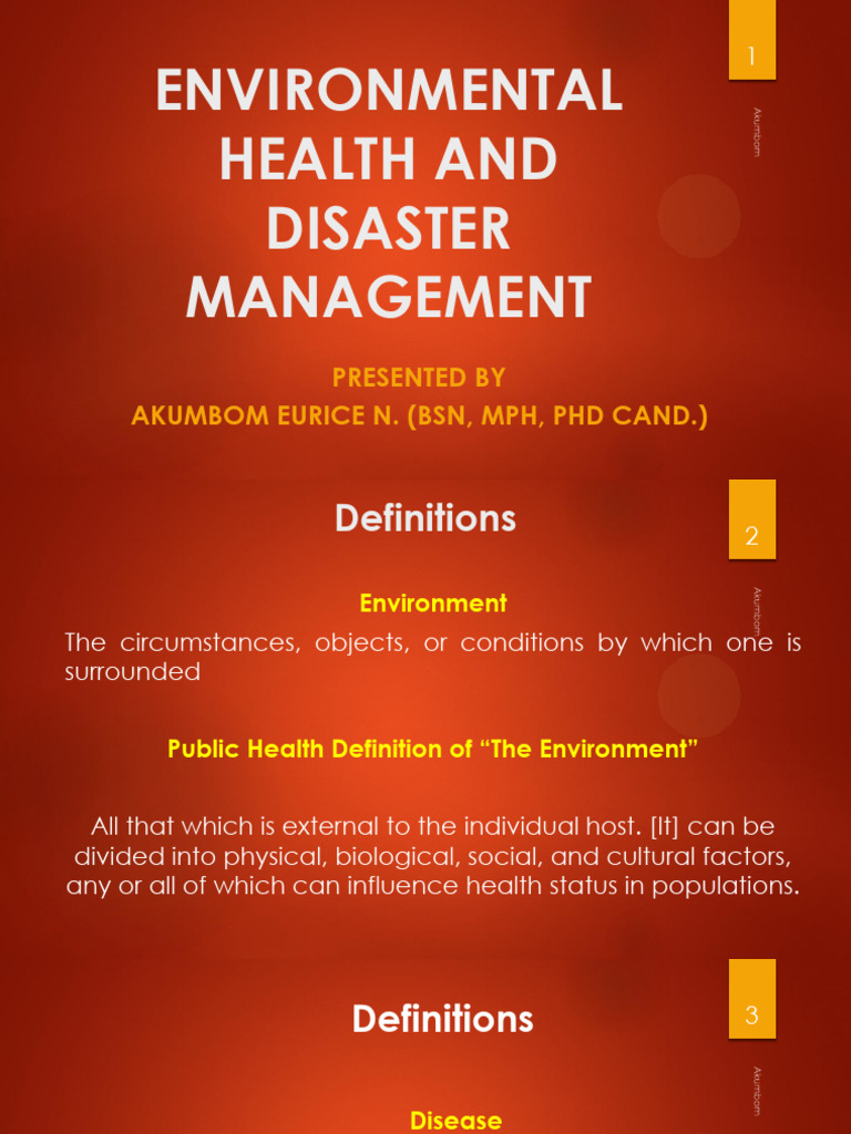Environmental Health and Disaster Management | PDF | Pollution | Water ...