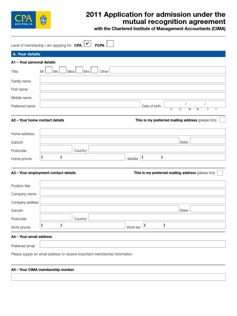 CIMA Application Form Guide | Identity Document | Credit Card