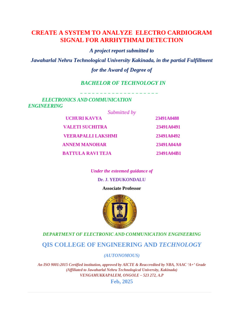 Project Report Template | PDF | Electrocardiography | Deep Learning