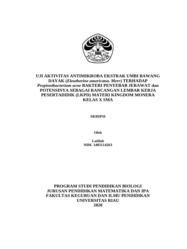 Uji Antimikroba Ekstrak Bawang Dayak | PDF