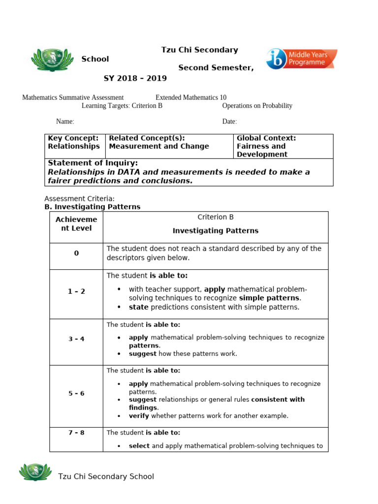 Investigation 2 - Probability | PDF | Mathematics | Theory
