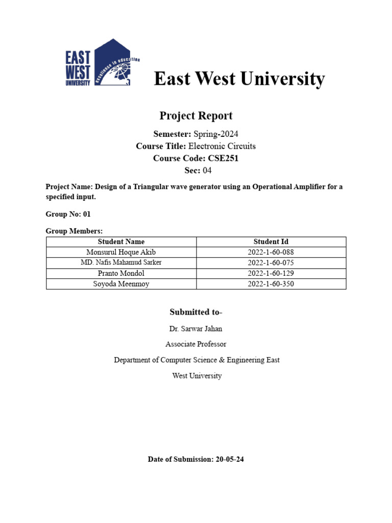 Mini-Project-electronic Circuit | PDF | Operational Amplifier | Power Inverter