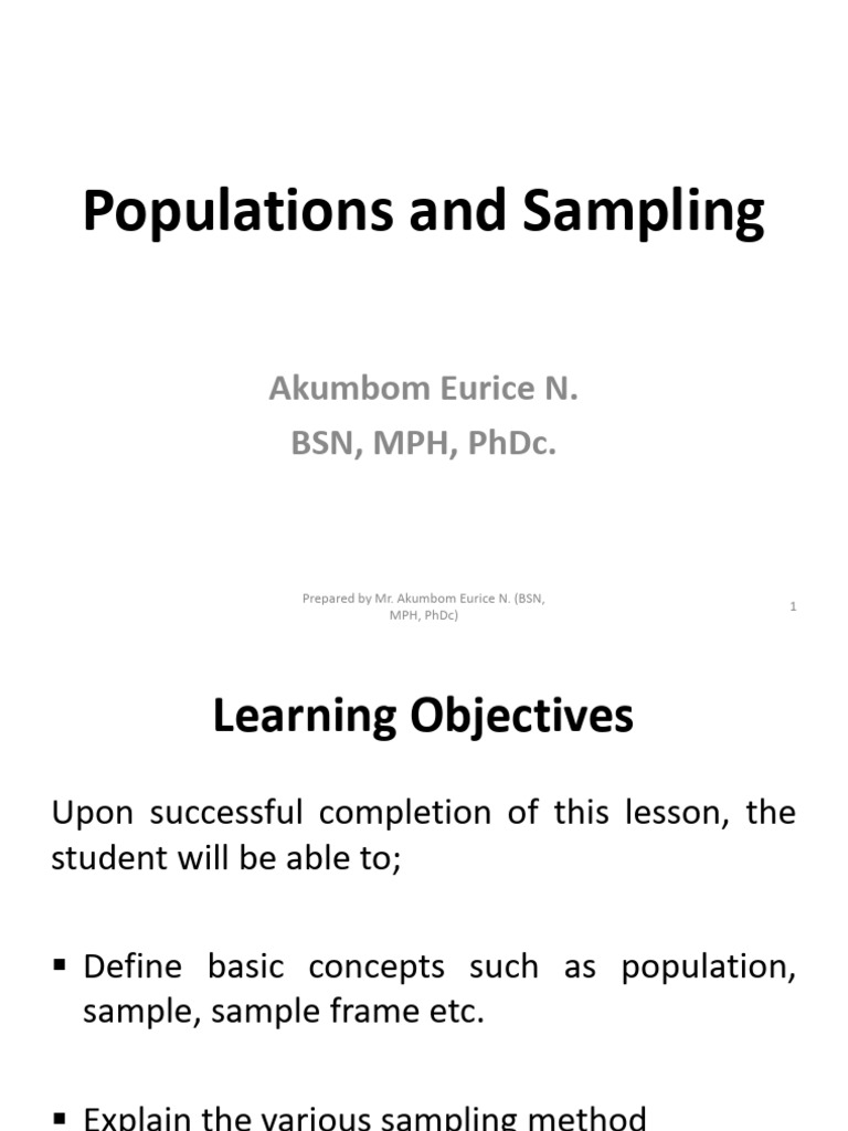 Populations and Sampling | PDF | Sampling (Statistics) | Stratified ...