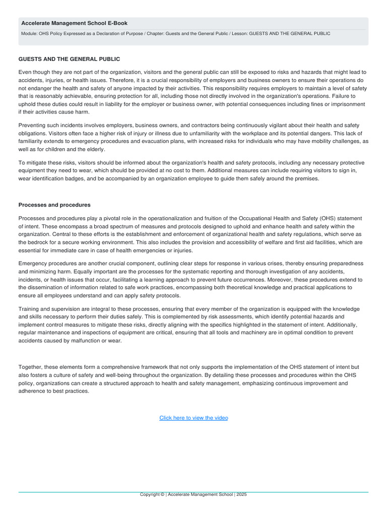 Guests and The General Public | PDF | Occupational Safety And Health ...
