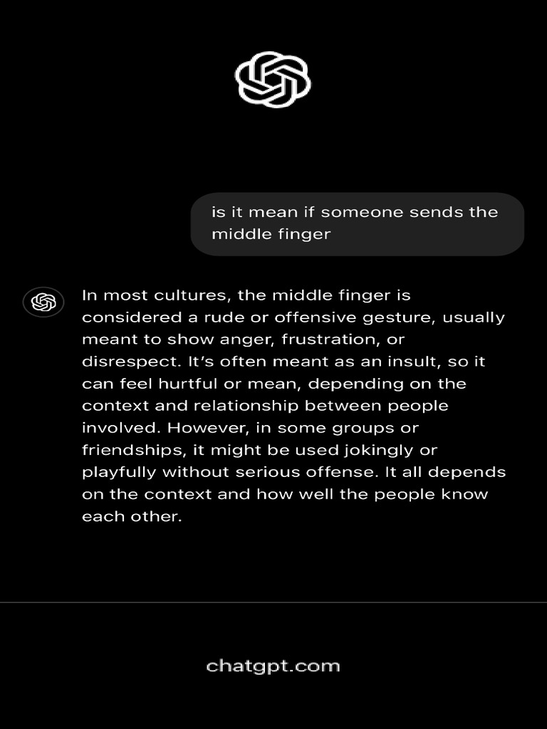 Is Middle Finger Offensive? | PDF