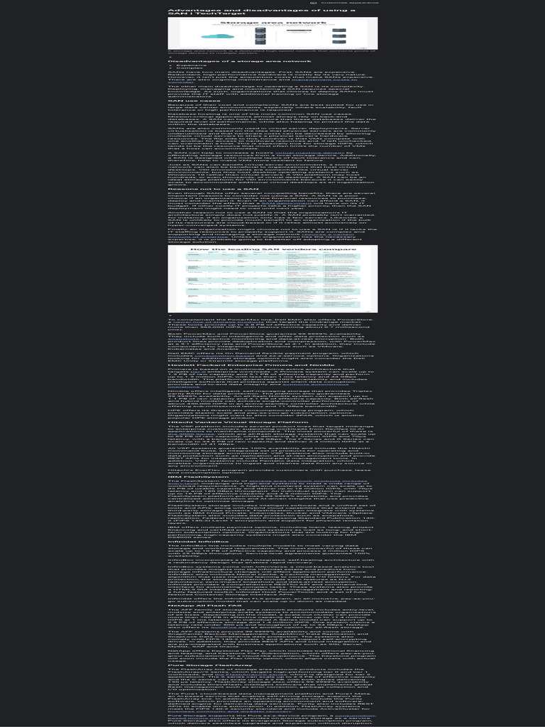 Advantages and Disadvantages of Using A SAN - TechTarget - Reader Mode | PDF | Desktop ...