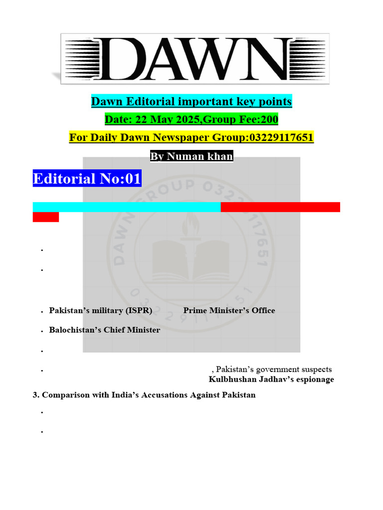 Dawn Editorial Important Key Points 2025-14 | PDF | Climate Resilience | Climate Change Mitigation