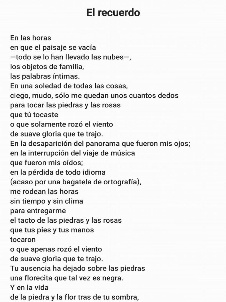 El Recuerdo- Carlos Pellicer Camara | PDF