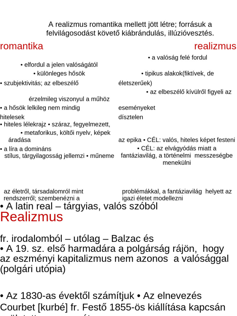A Realizmus + Goriot Apó | PDF