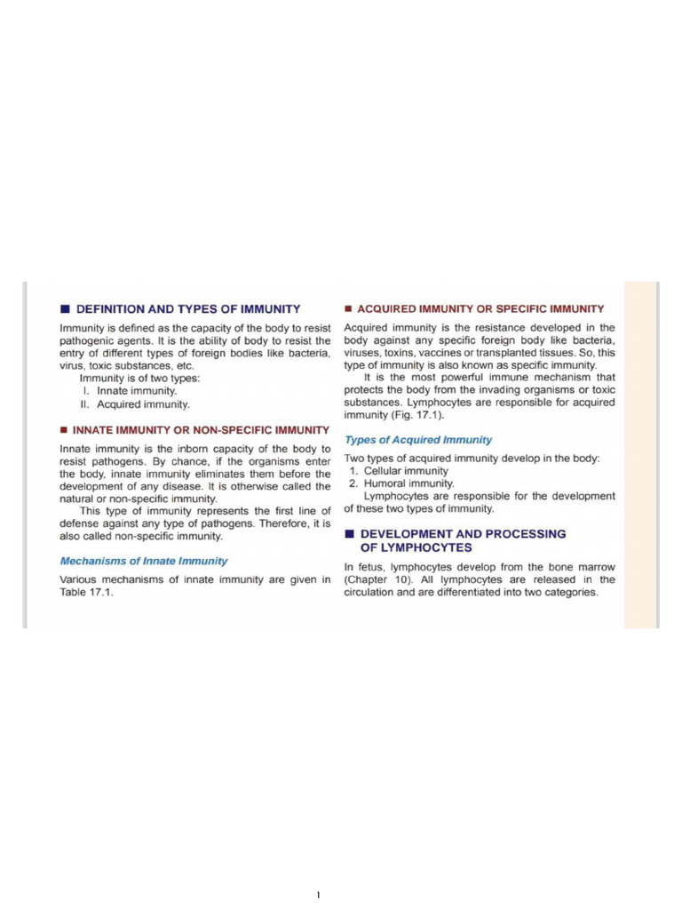 Innate and Acquired Immunity Intro | PDF