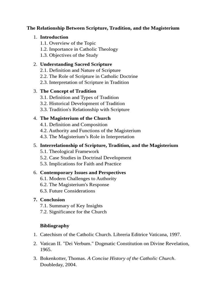 Scripture, Tradition, and Magisterium Explained | PDF | Catholic Church ...