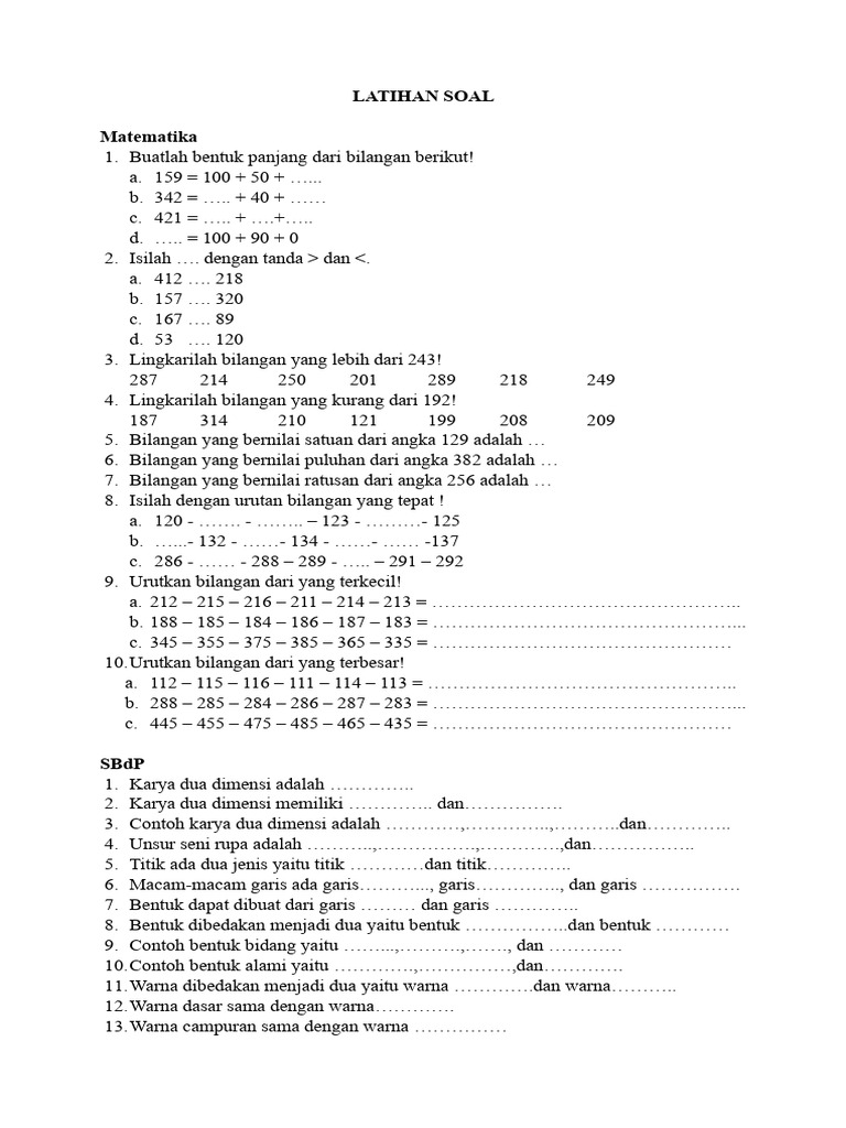 Soal Les 26 Juli 2023 | PDF
